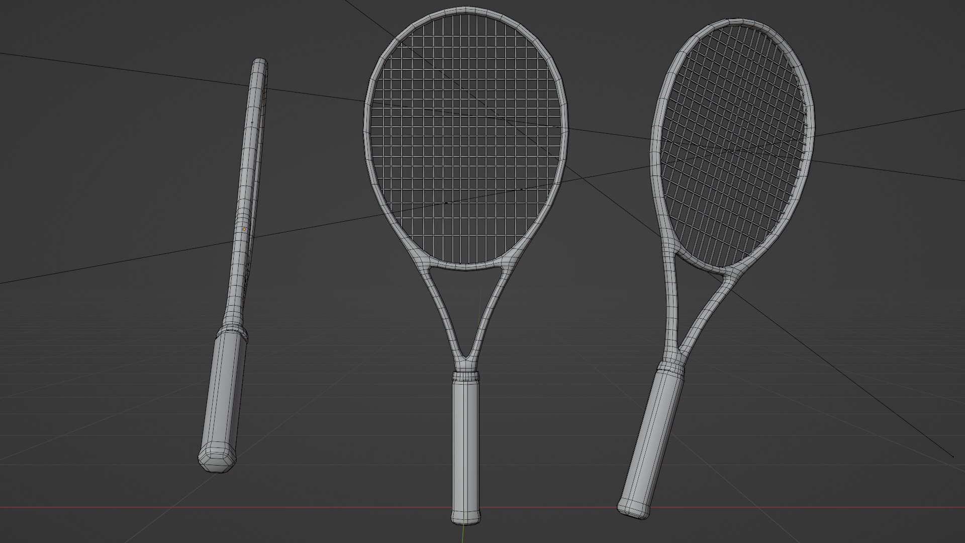3D Low Poly Tennis Racket Pack Low-poly 3D Model - TurboSquid 1921415