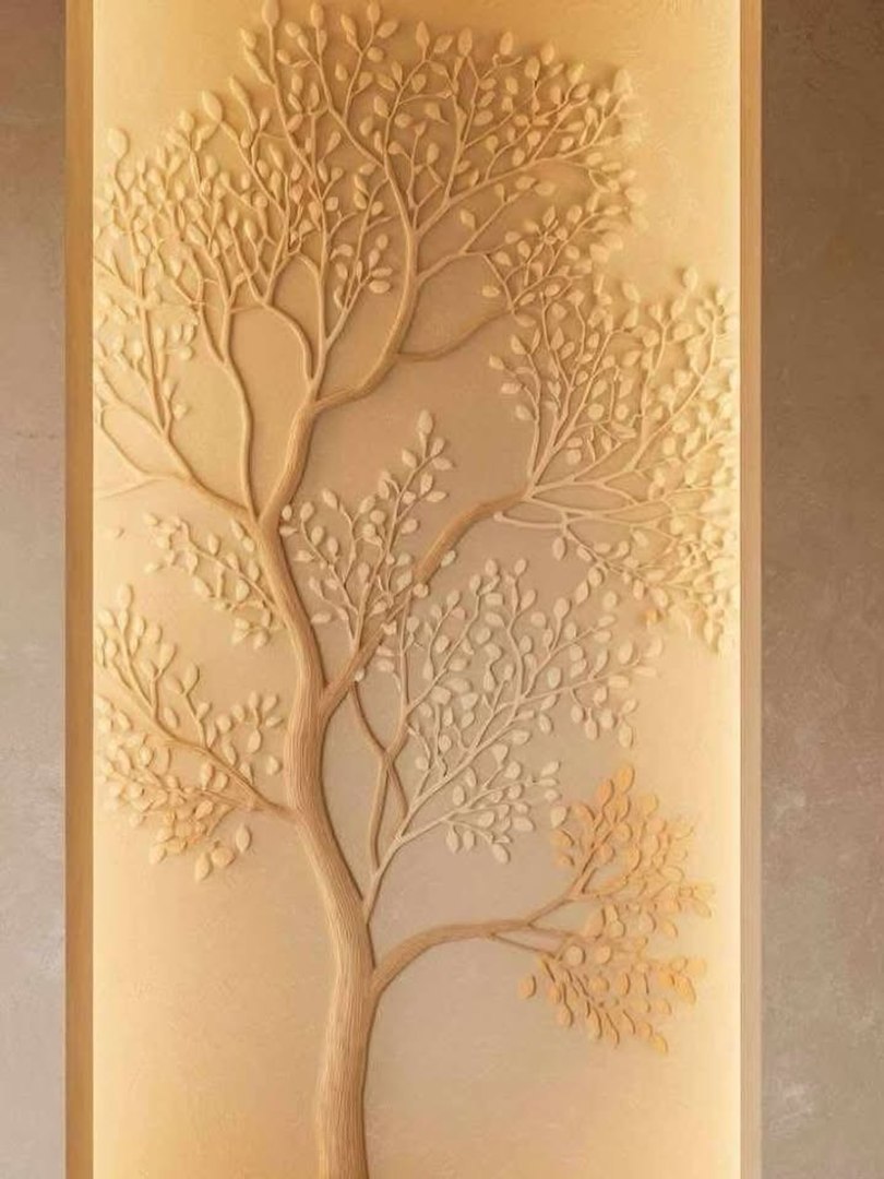 Modern Tree Relief Panel Wall Decor Set STL Mural CNC 339 3D Model ...