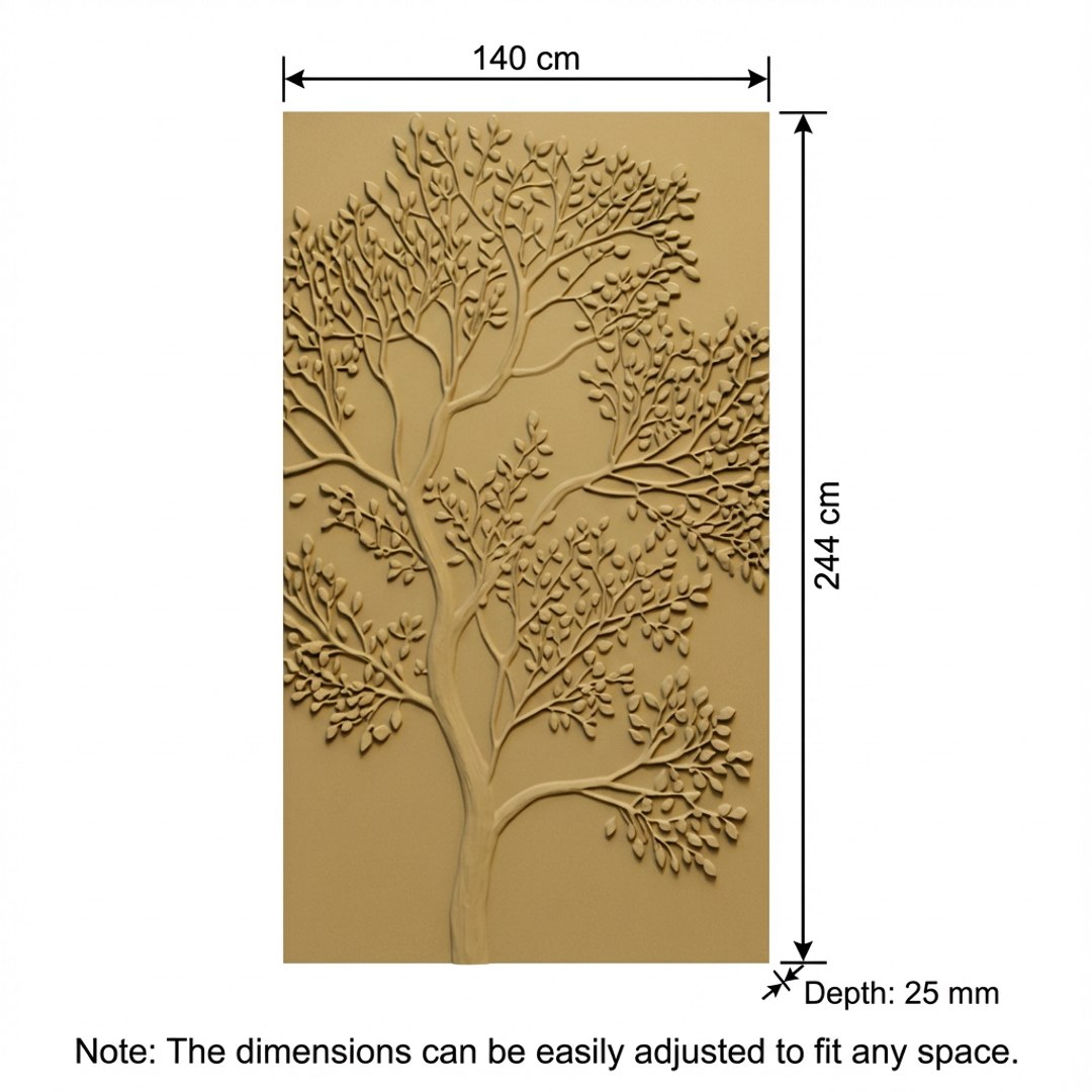 Modern Tree Relief Panel Wall Decor Set STL Mural CNC 339 3D Model ...