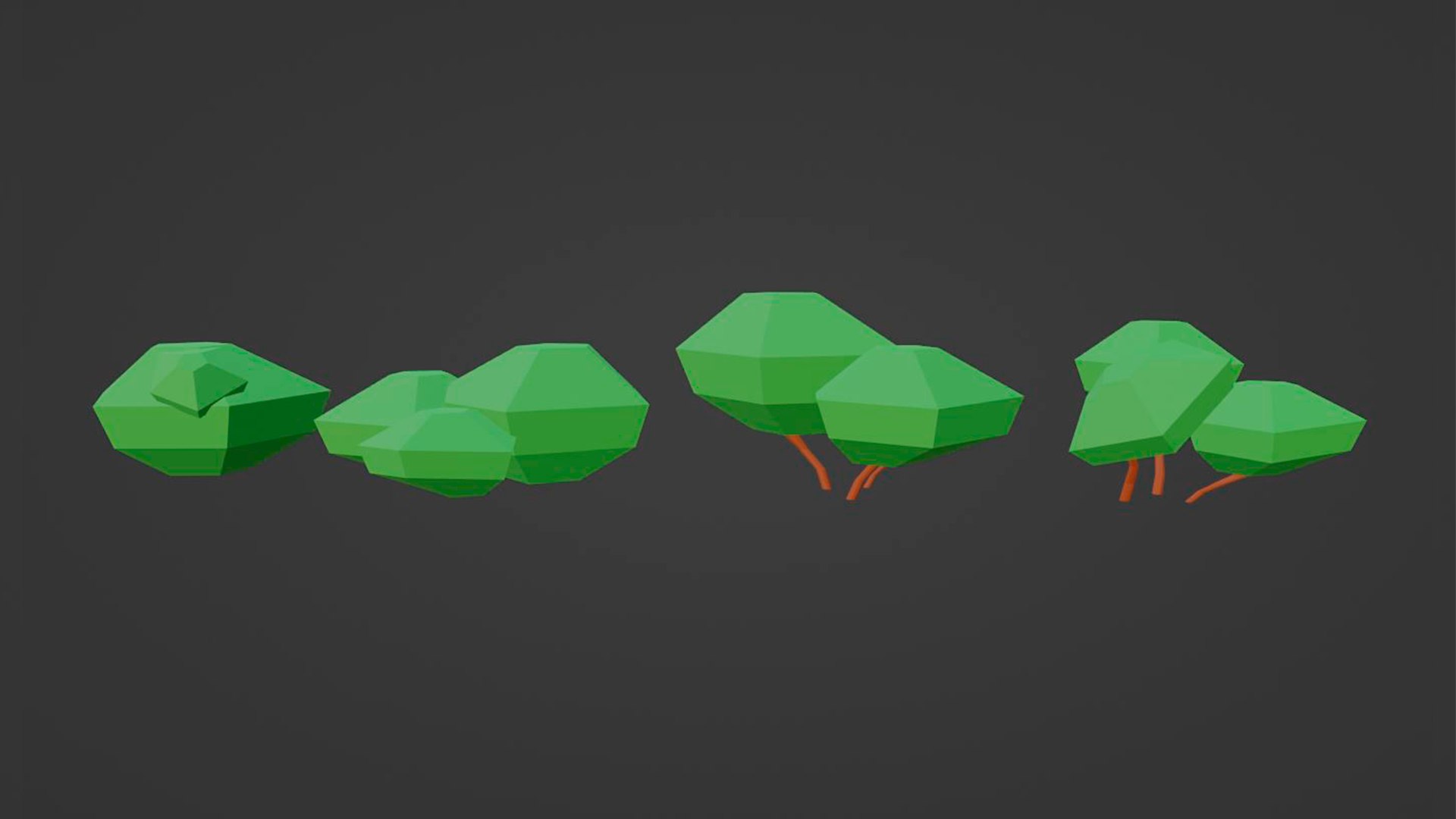 3D LOW POLY BUSH 4 VERSIONS Model - TurboSquid 2088382