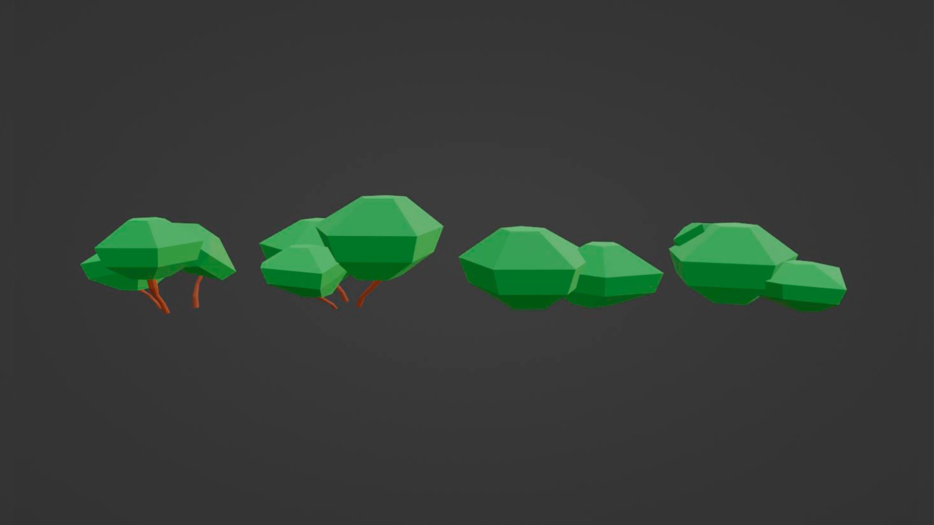 3D LOW POLY BUSH 4 VERSIONS Model - TurboSquid 2088382