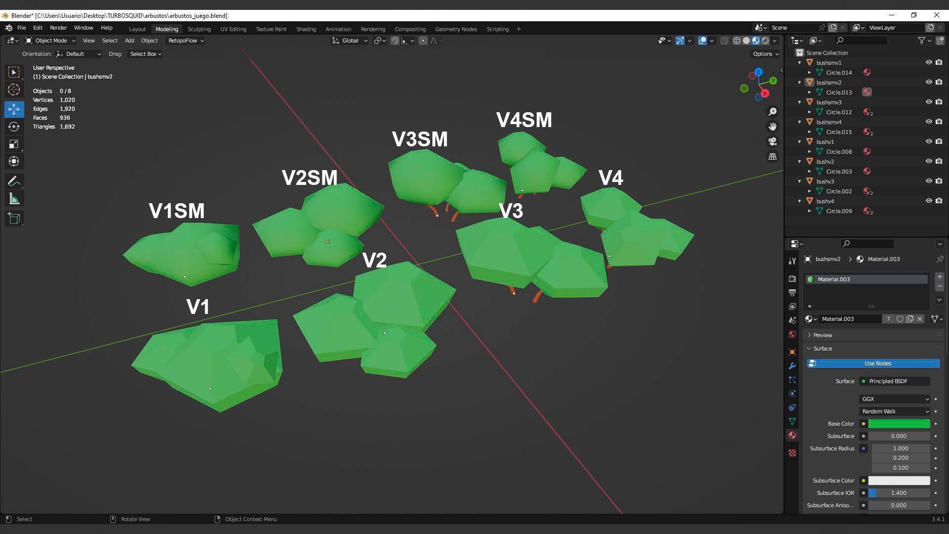 3D LOW POLY BUSH 4 VERSIONS Model - TurboSquid 2088382