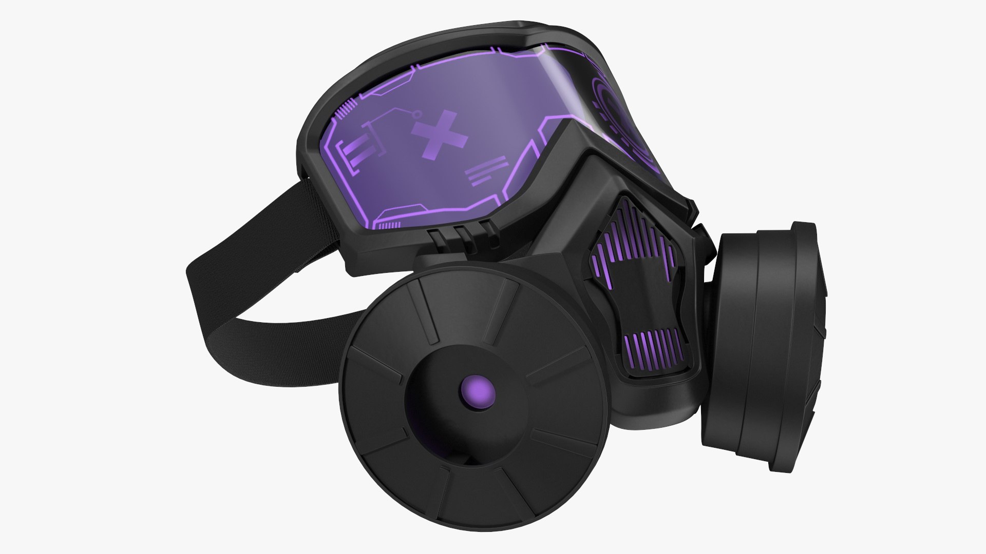 Mannequin Head Wearing Cyberpunk Gas Mask Purple 3D Model - TurboSquid ...