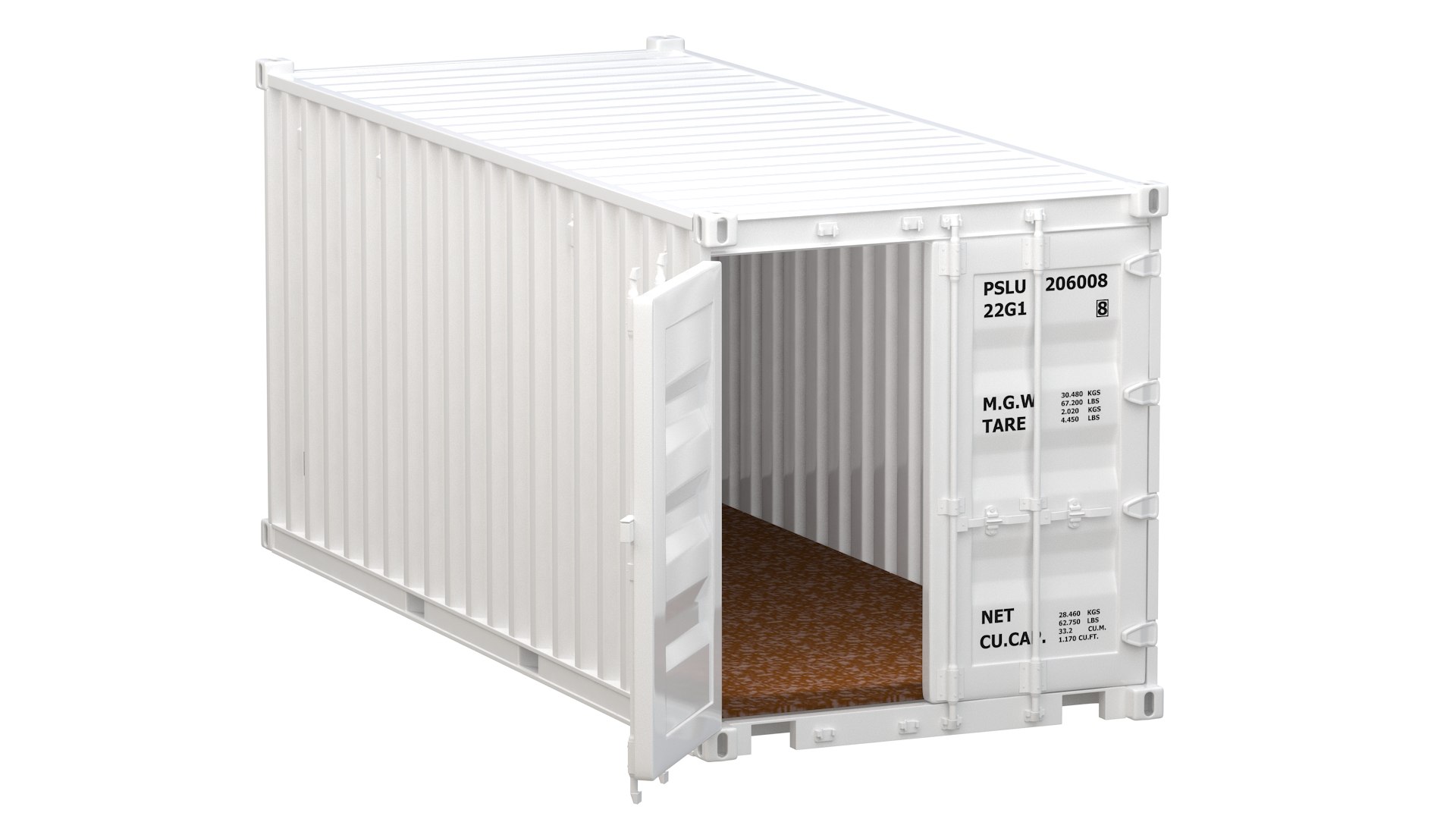 20 Ft Container White 3D Model - TurboSquid 2096910