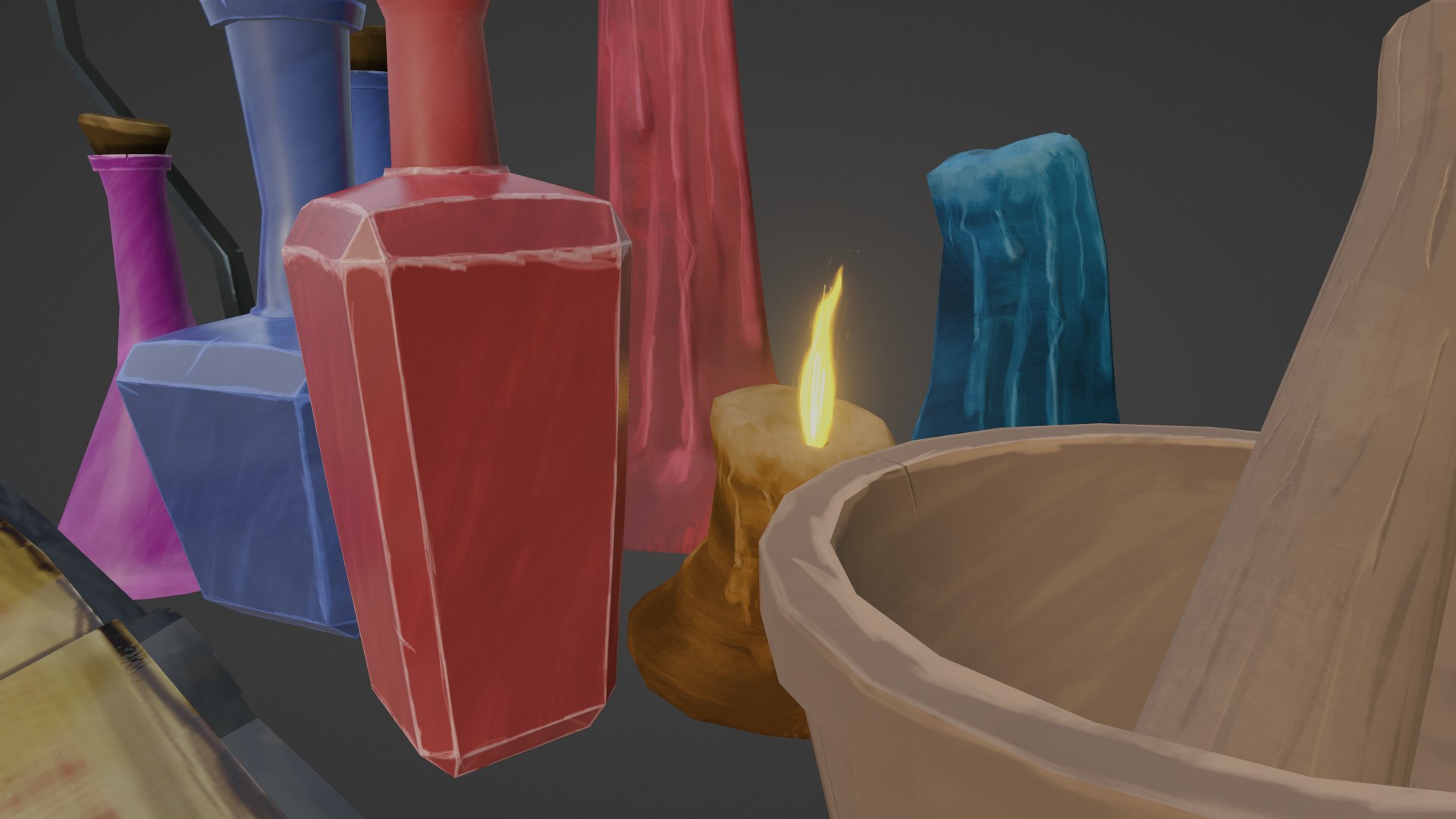 Stylized Alchemy Clutter Essentials 3D Model - TurboSquid 1897767