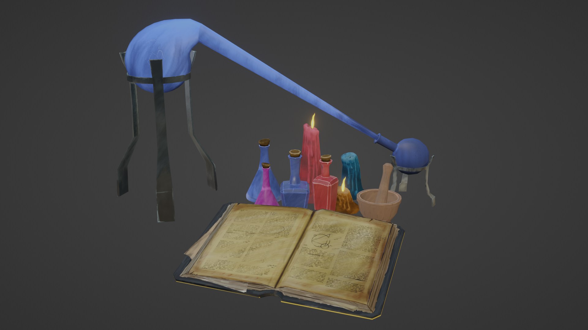 Stylized Alchemy Clutter Essentials 3D Model - TurboSquid 1897767