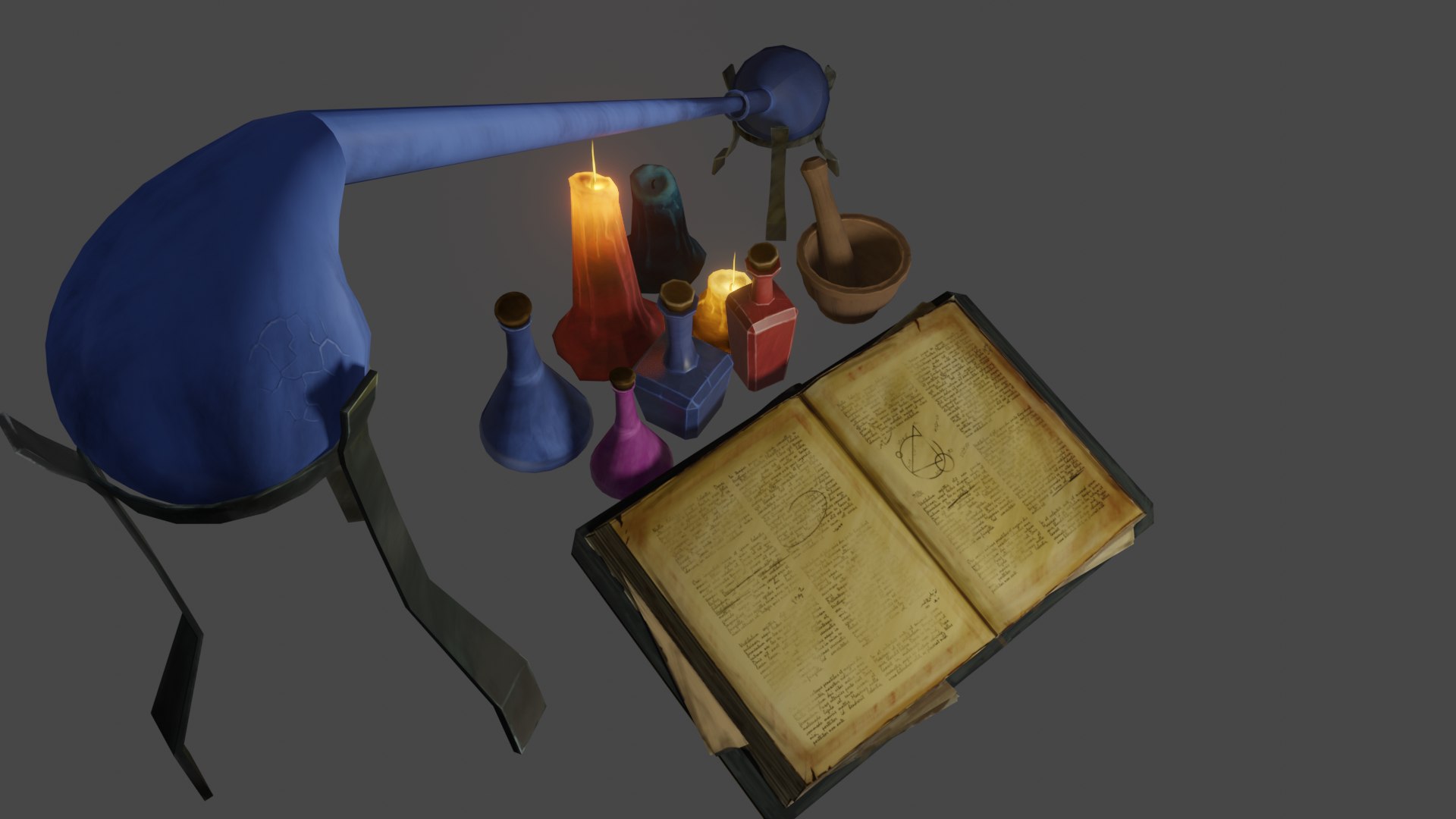 Stylized Alchemy Clutter Essentials 3D Model - TurboSquid 1897767
