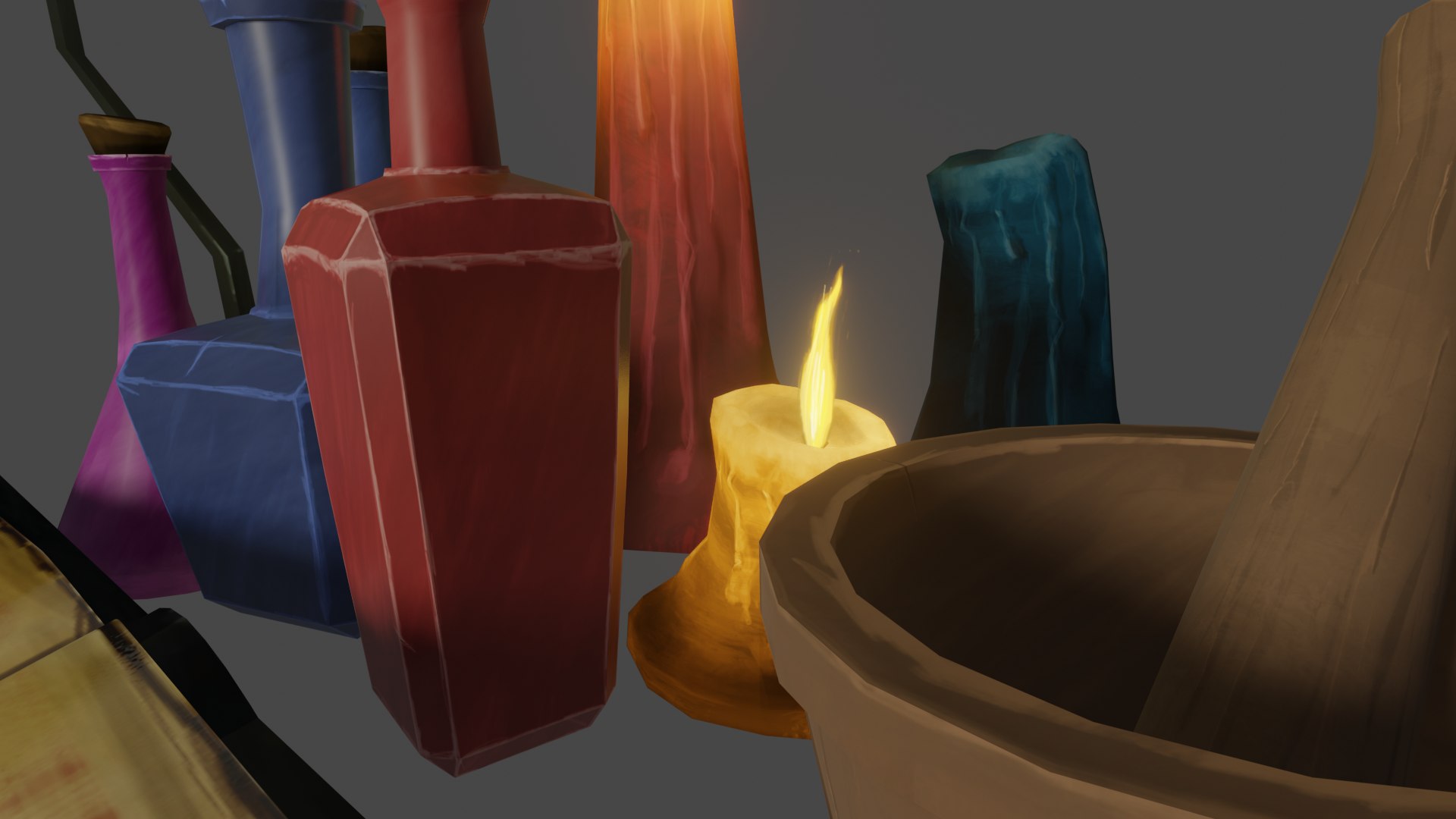 Stylized Alchemy Clutter Essentials 3D Model - TurboSquid 1897767