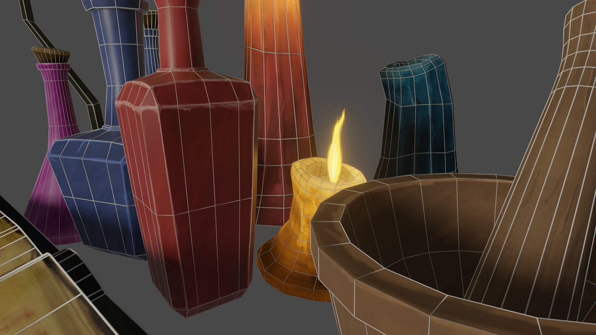Stylized Alchemy Clutter Essentials 3D Model - TurboSquid 1897767