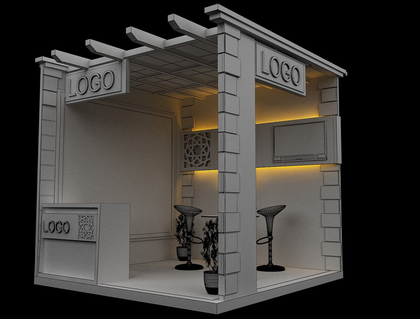 3D Stand Exhibition Booth Model - TurboSquid 1536777