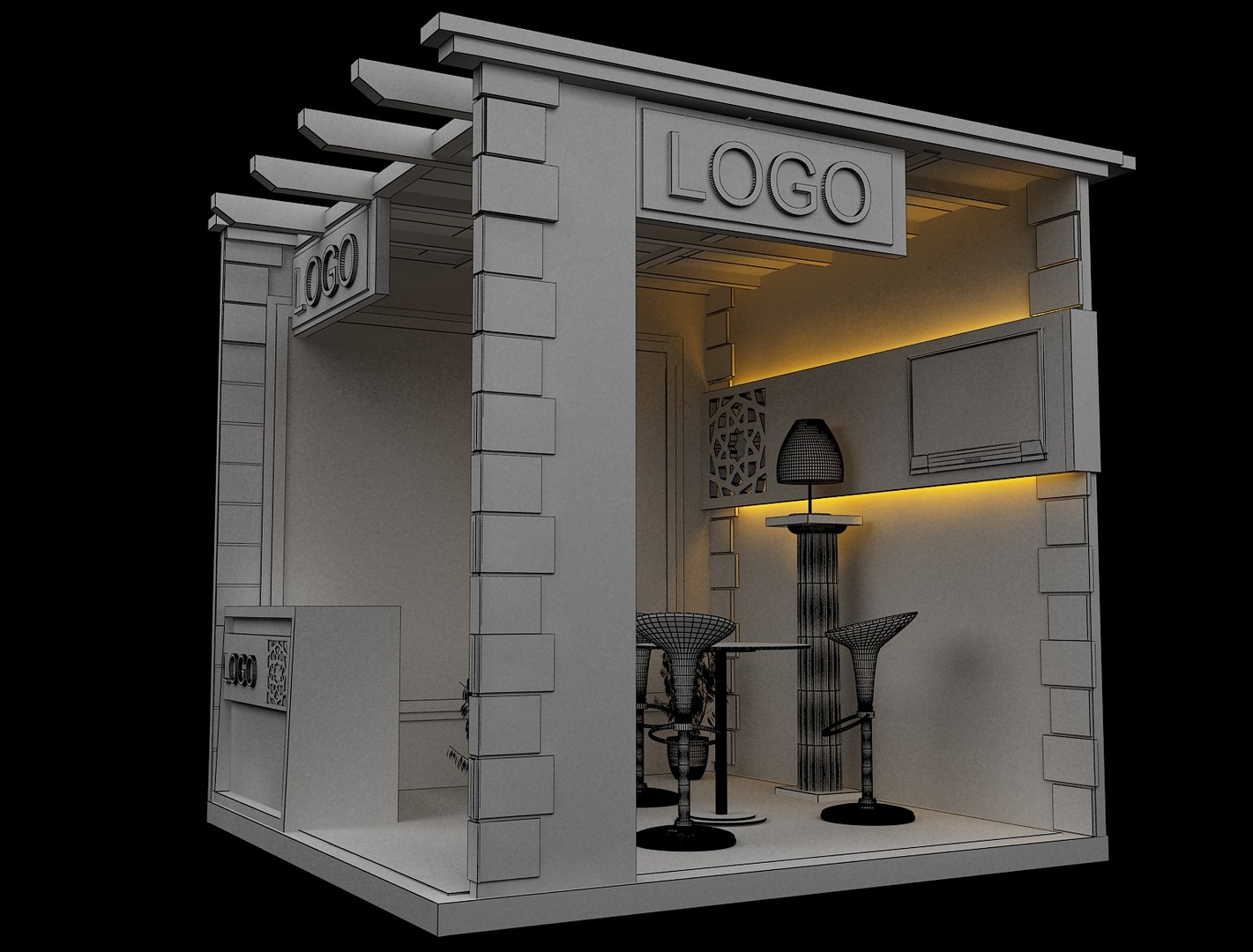 3D Stand Exhibition Booth Model - TurboSquid 1536777