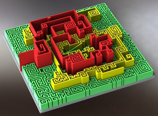3dsmax pyramid labyrinth
