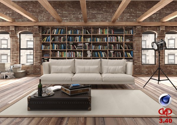 living room 3 40 3d c4d