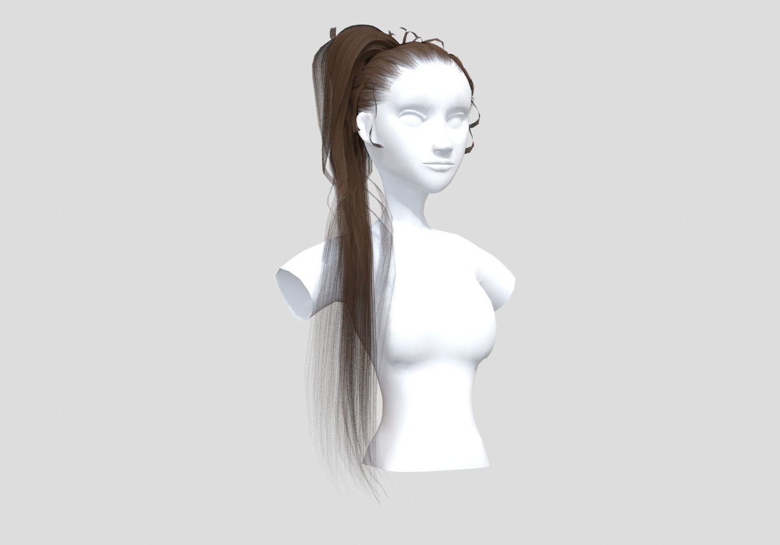 3D Model Pigtail Thin Hairstyle - TurboSquid 1938127
