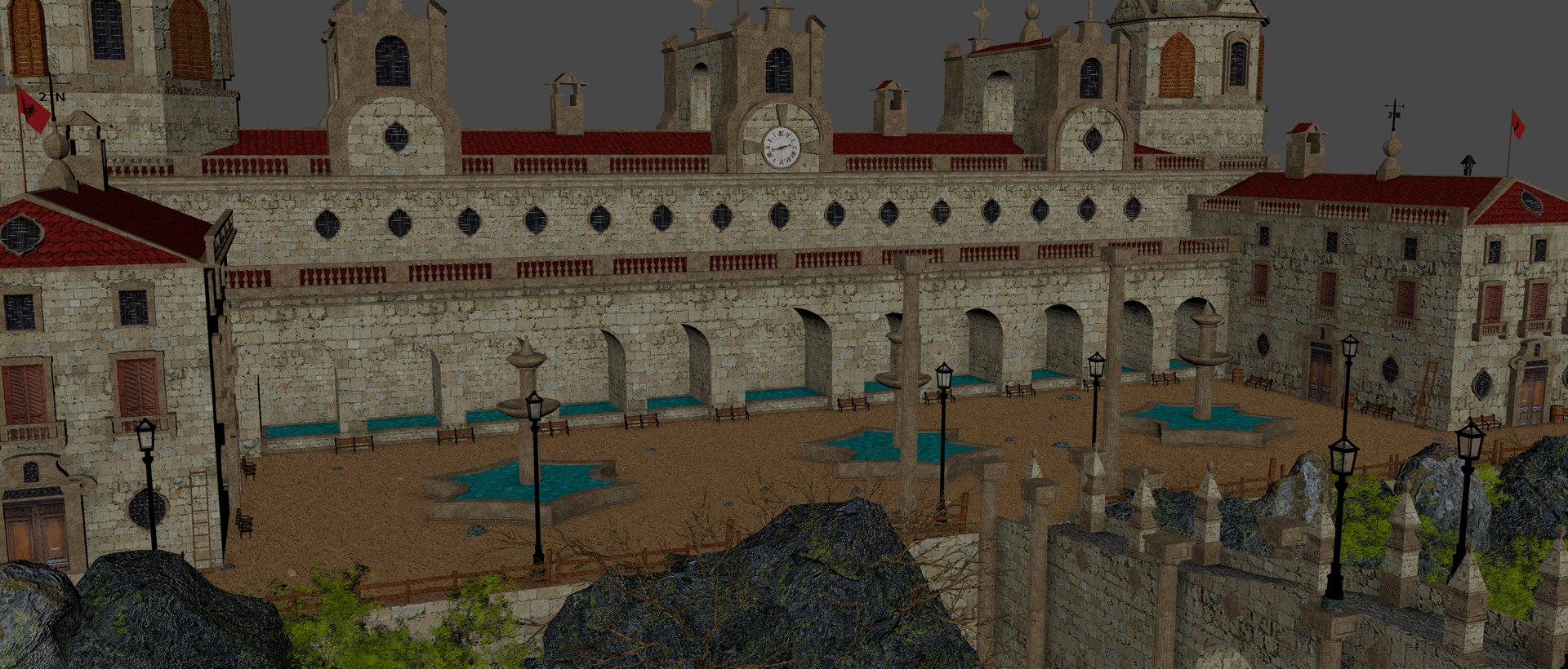 3D Fantasy Castle Monastery Model - TurboSquid 1808325