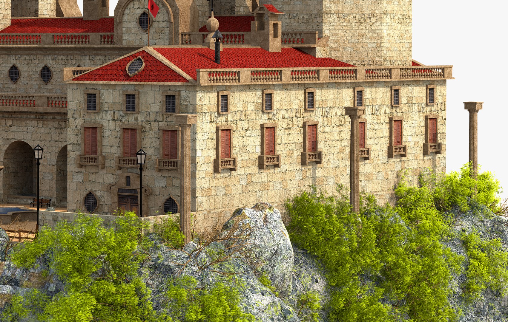 3D Fantasy Castle Monastery Model - TurboSquid 1808325