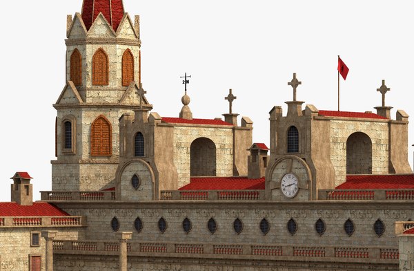 3D Fantasy Castle Monastery model - TurboSquid 1808325