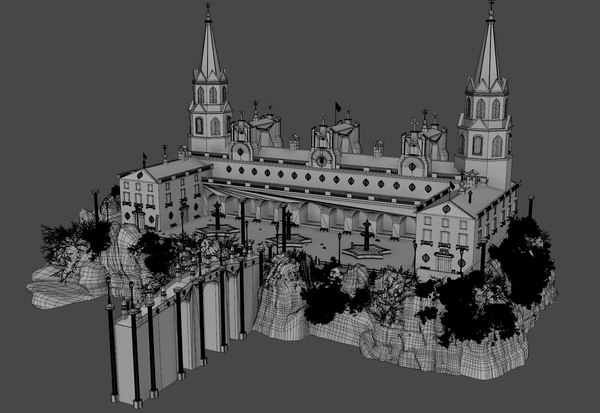 3D Fantasy Castle Monastery model - TurboSquid 1808325
