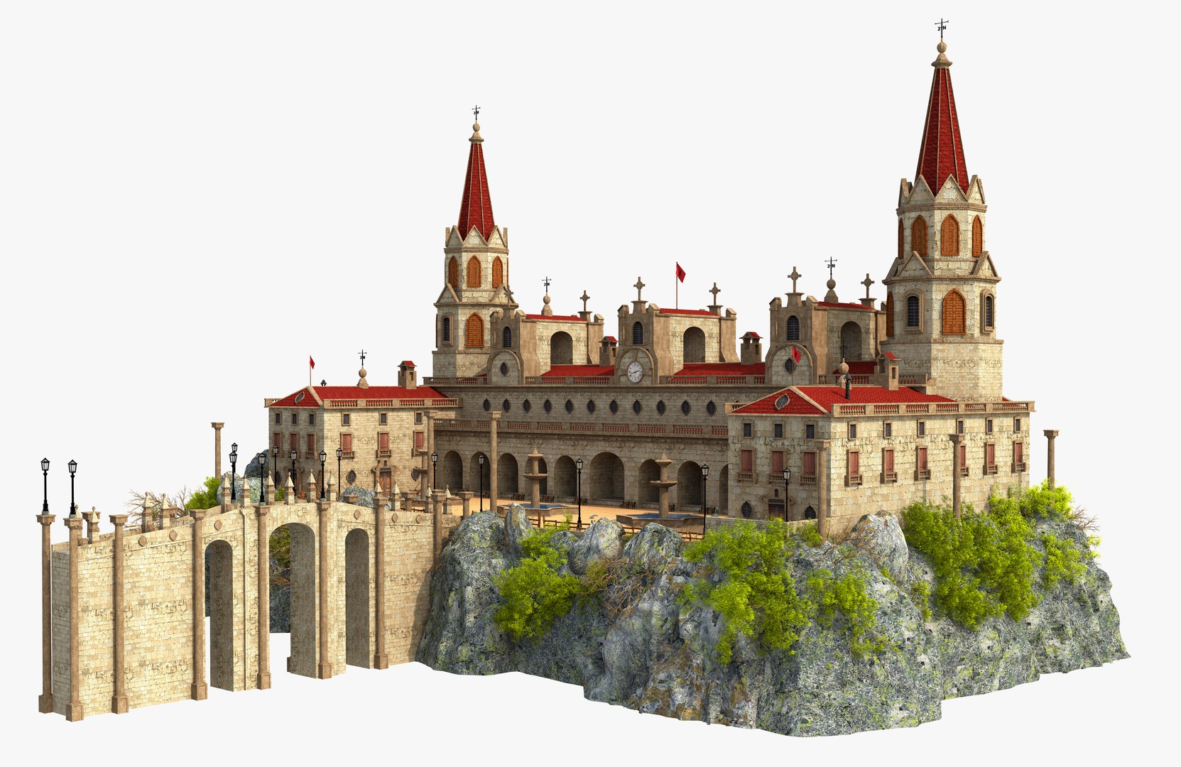 Fantasy Castle Kloster 3D-Modell - TurboSquid 1808325