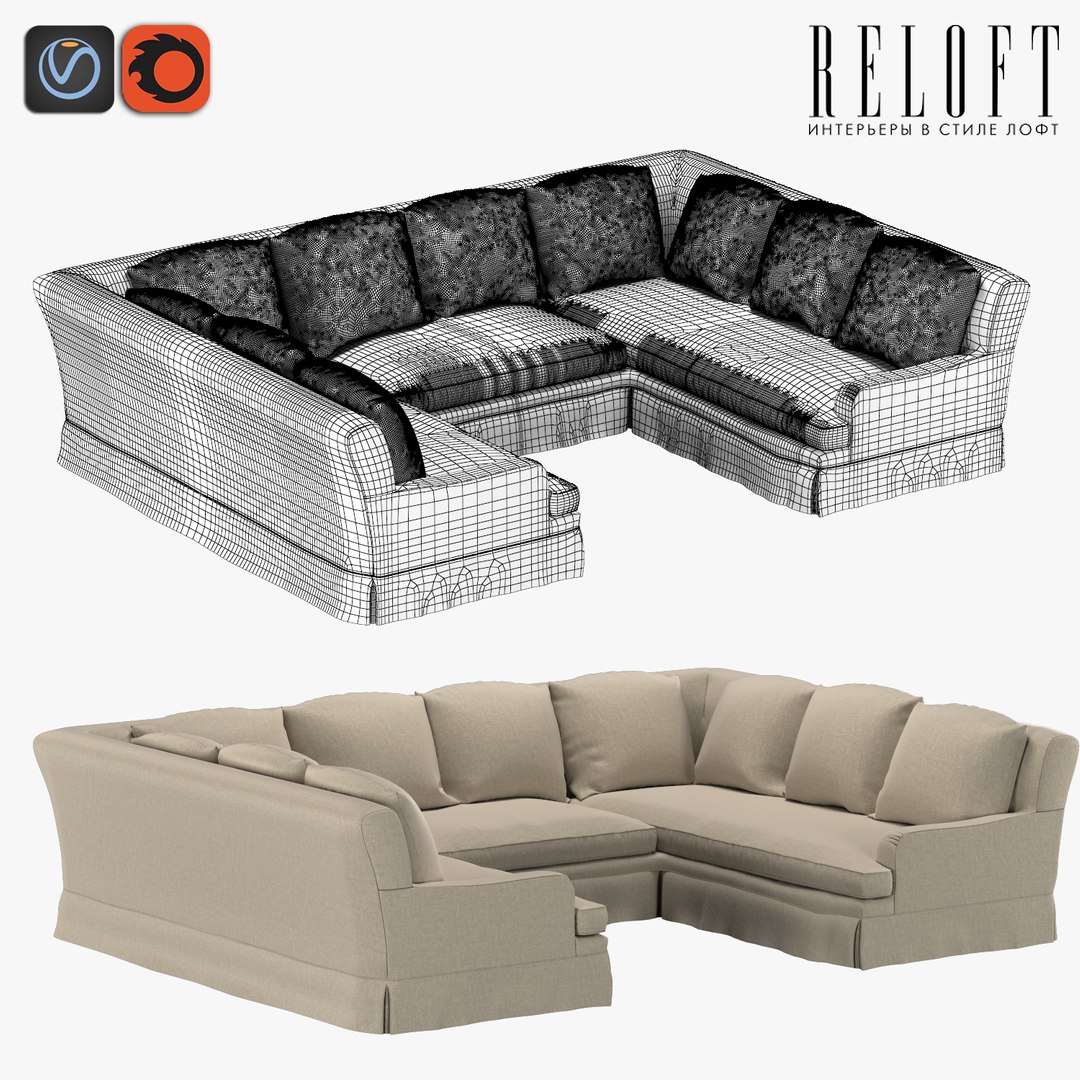 3D Sofa U Shape Form - TurboSquid 1213967