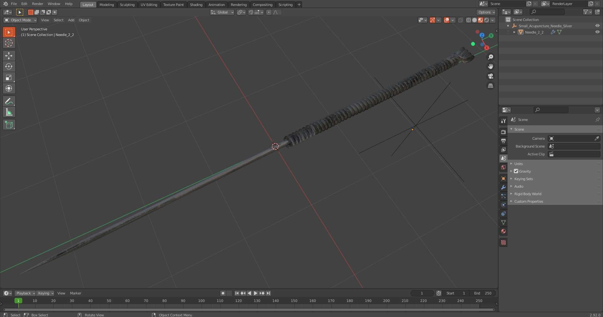 3D Small Acupuncture Needle Silver Model - TurboSquid 2215324