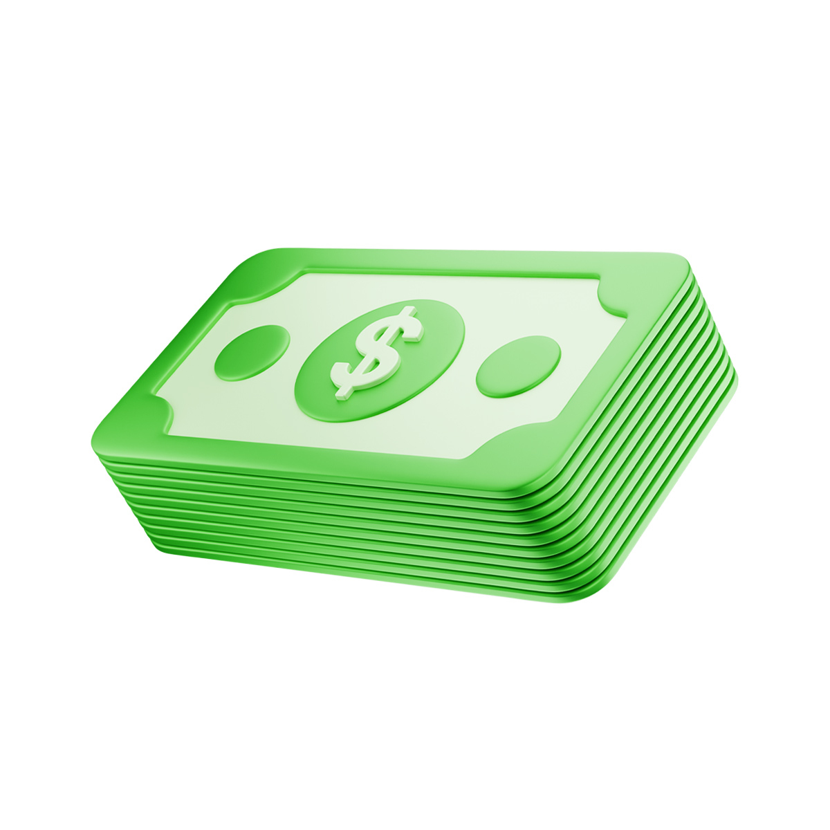 modèle 3D de Icône de pile de billets de banque de dollars sans bande ...