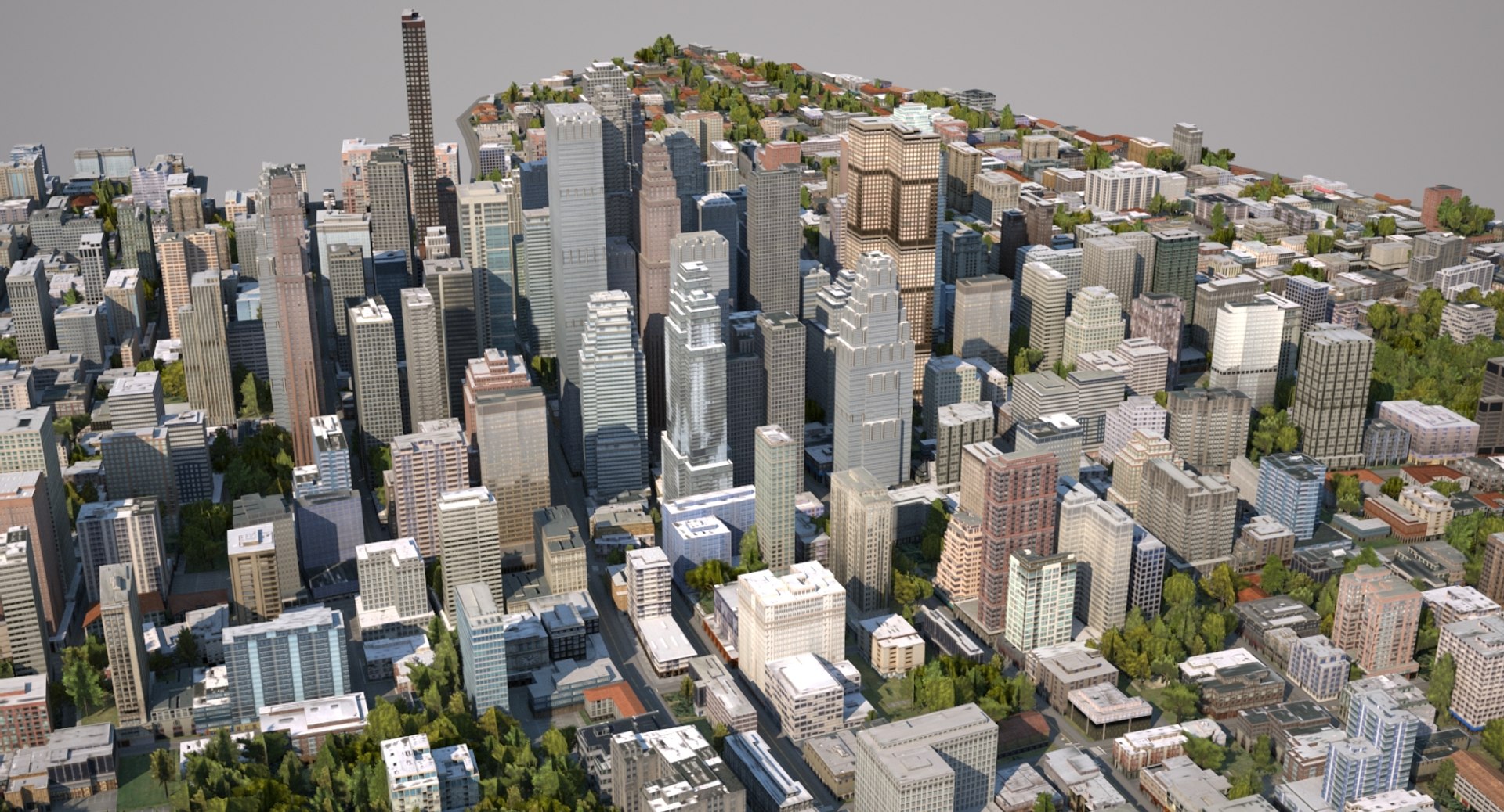 Cityscape Scene Highrise 3d Model