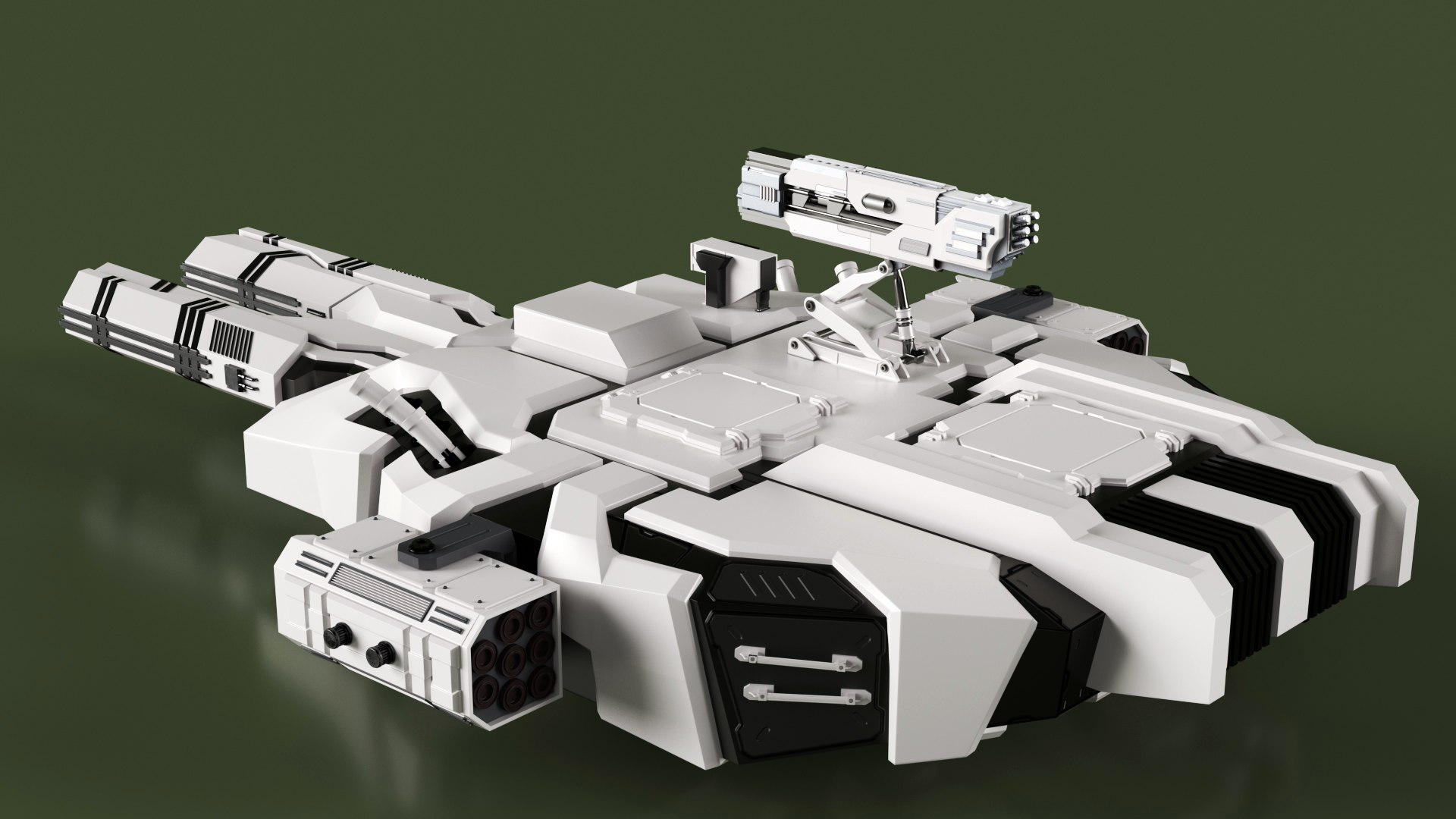 Sci Fi Heavy Turret White 3D - TurboSquid 2277387