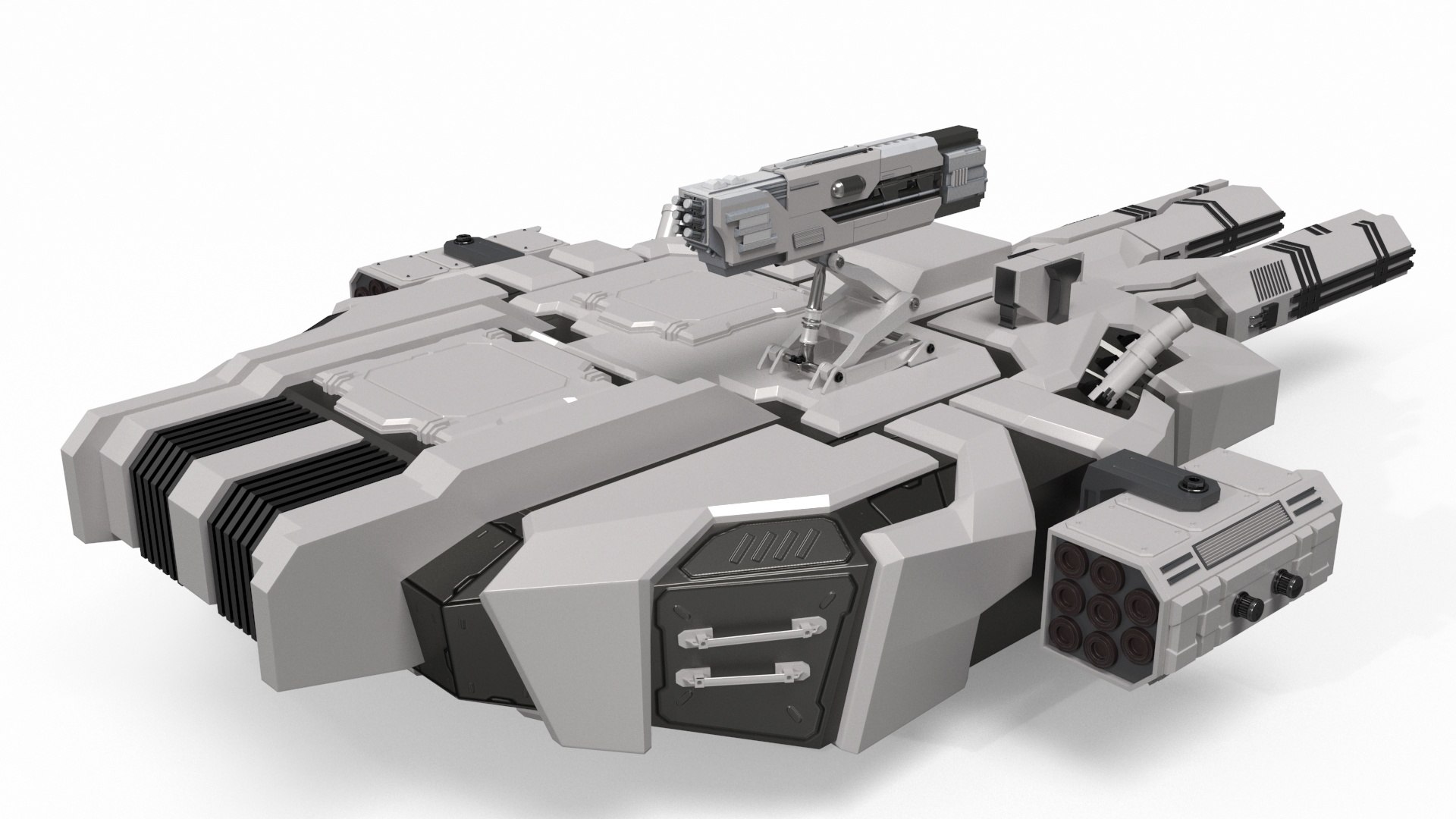 Sci Fi Heavy Turret White 3D - TurboSquid 2277387
