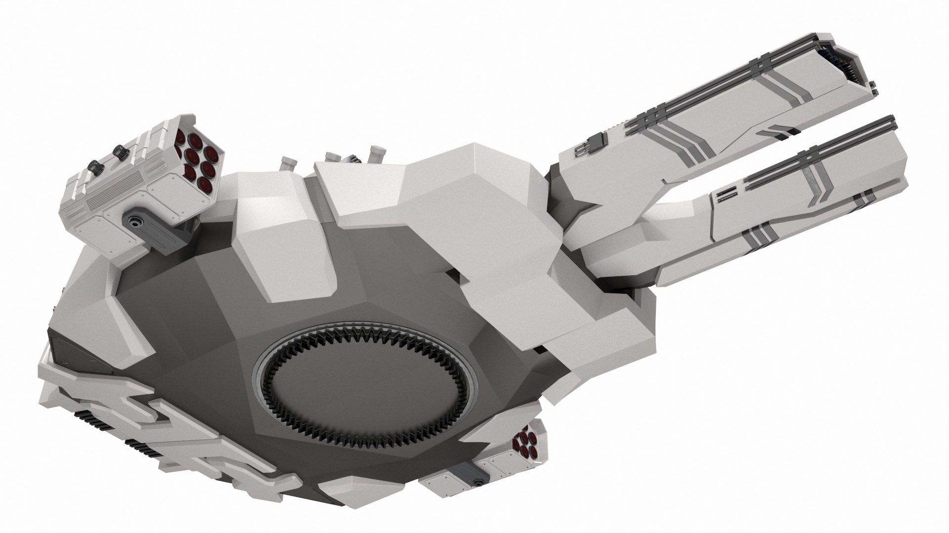 Sci Fi Heavy Turret White 3D - TurboSquid 2277387
