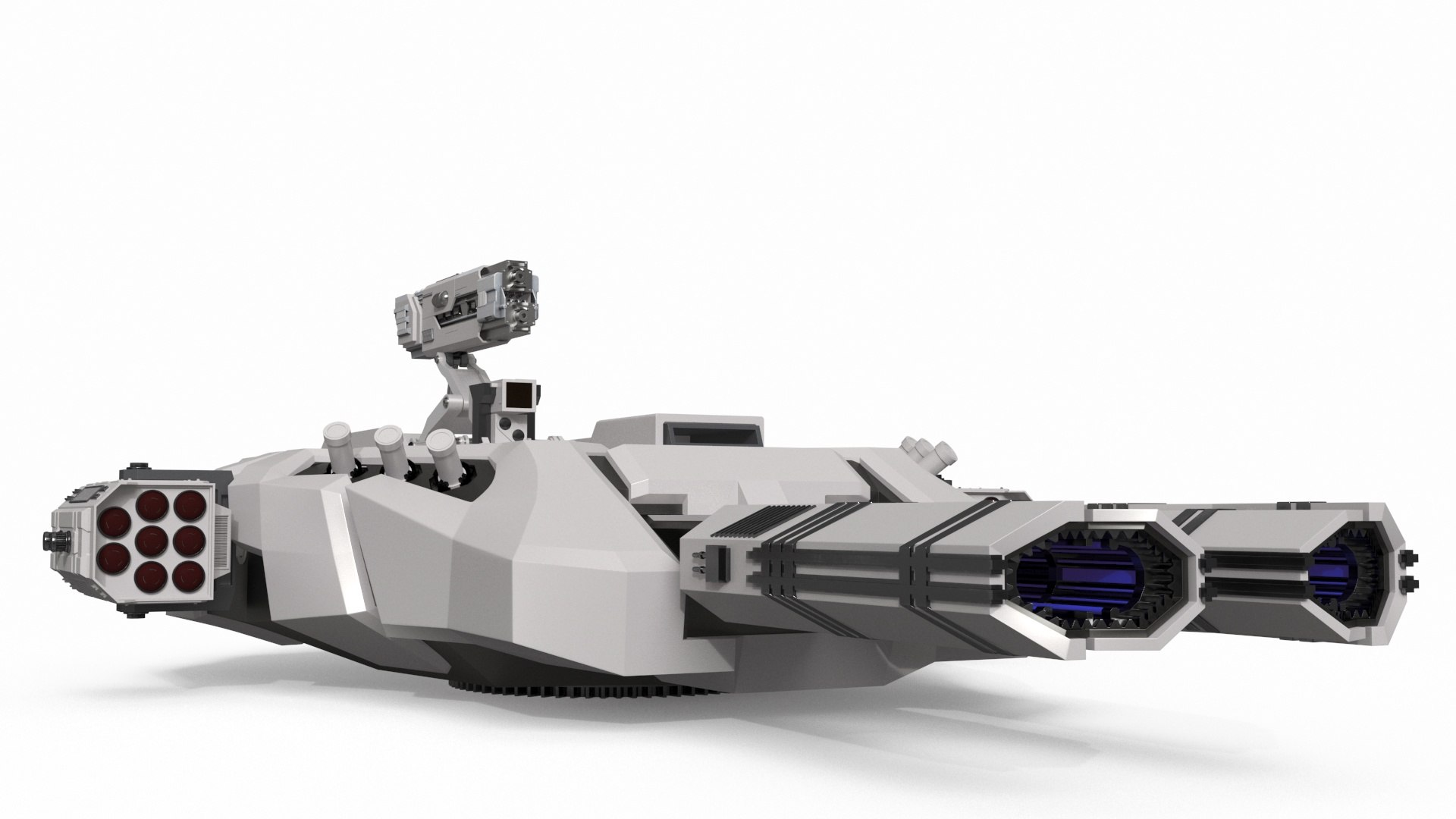 Sci Fi Heavy Turret White 3D - TurboSquid 2277387