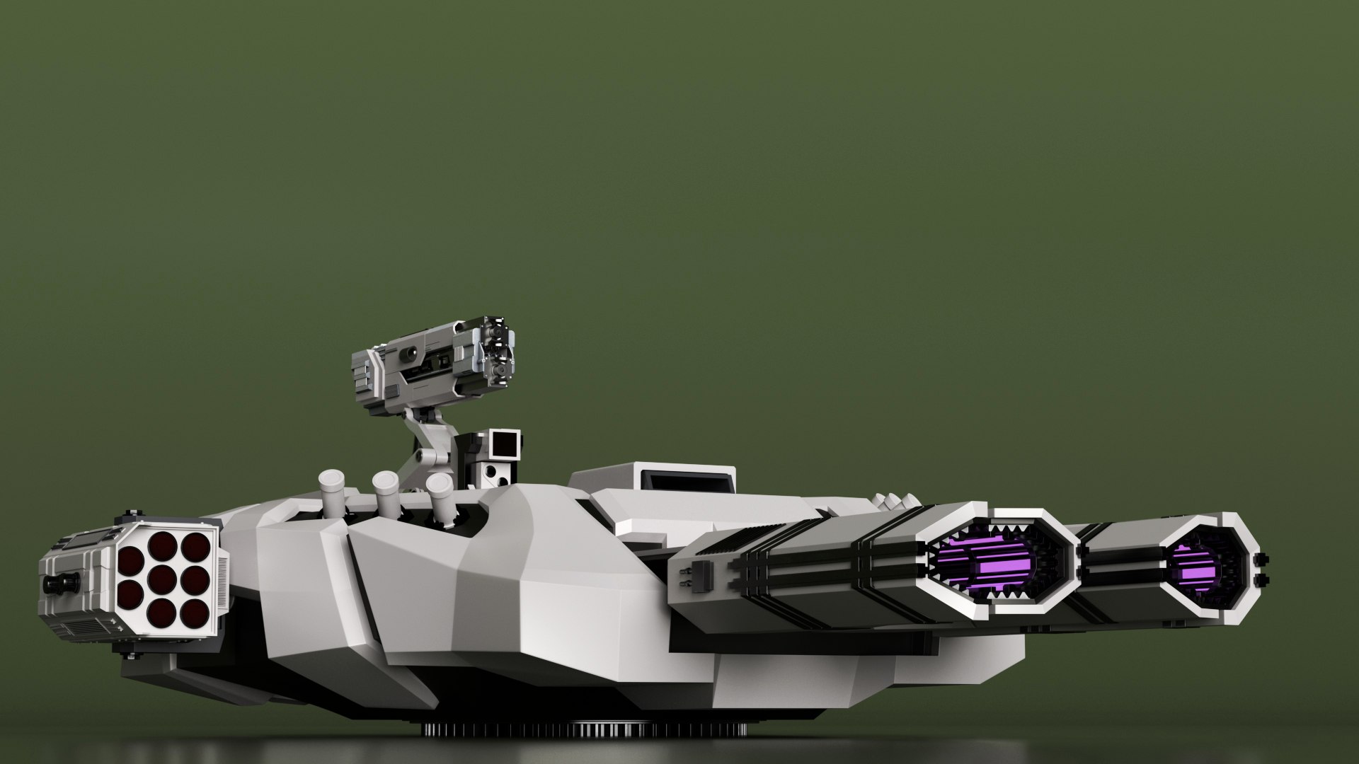 Sci Fi Heavy Turret White 3D - TurboSquid 2277387