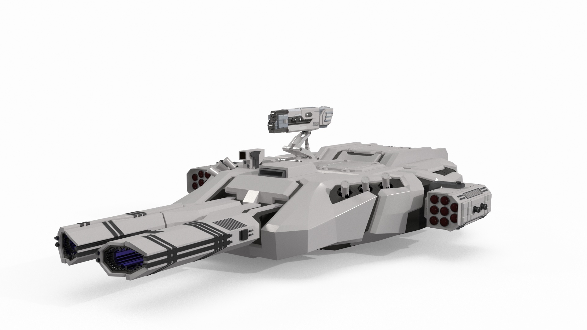 Sci Fi Heavy Turret White 3D - TurboSquid 2277387