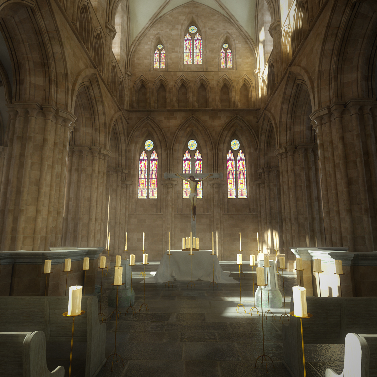 Cathedral interior 3D - TurboSquid 1313283