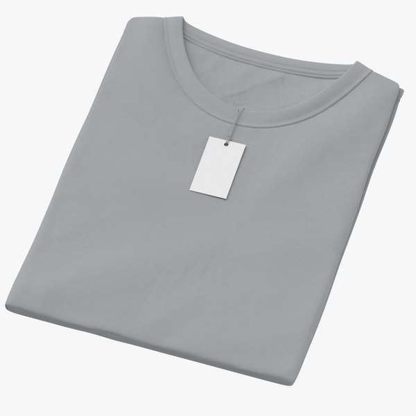 Female Crew Neck Folded With Tag Gray 3D - TurboSquid 1776160