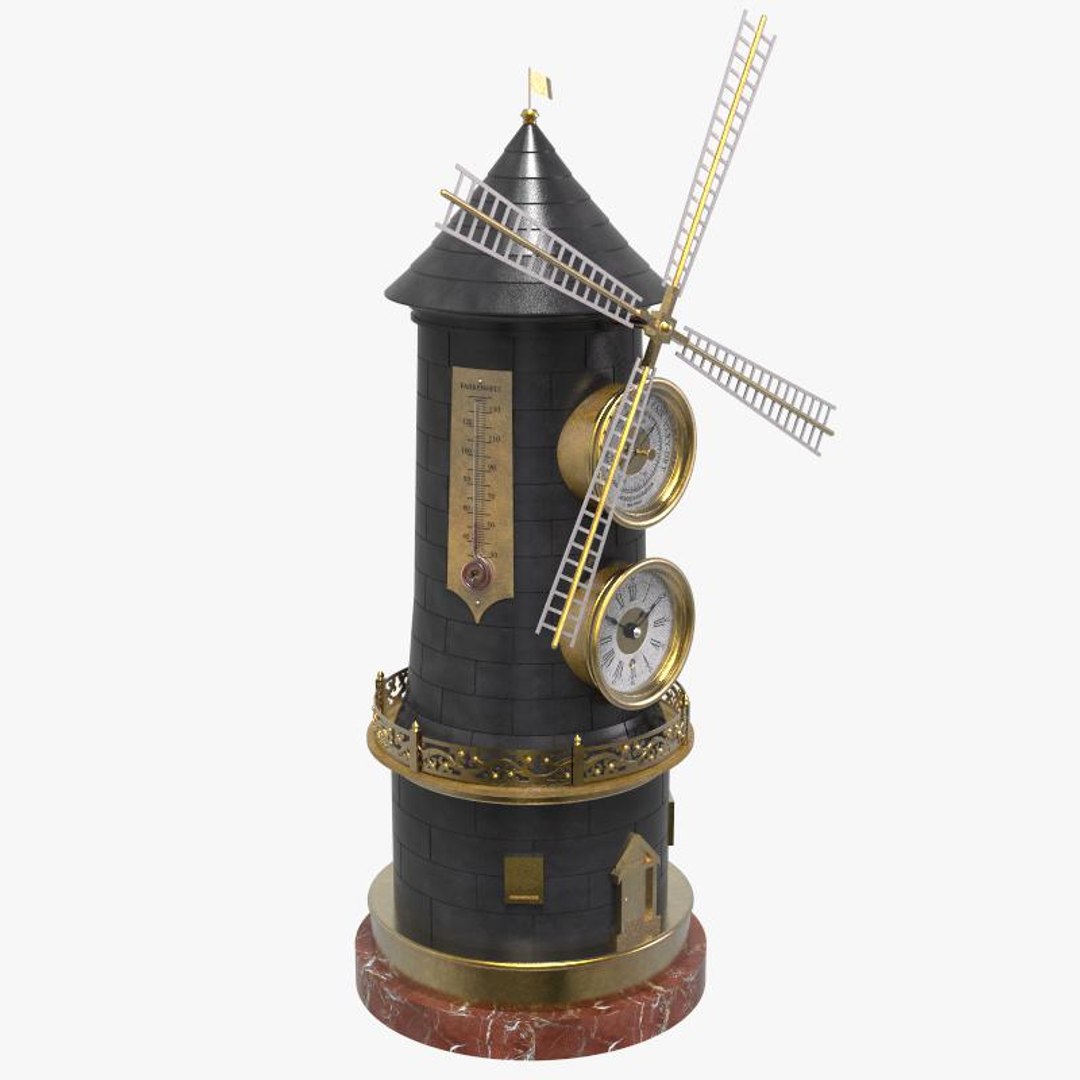 Windmill Clock 3D Model - TurboSquid 1511341