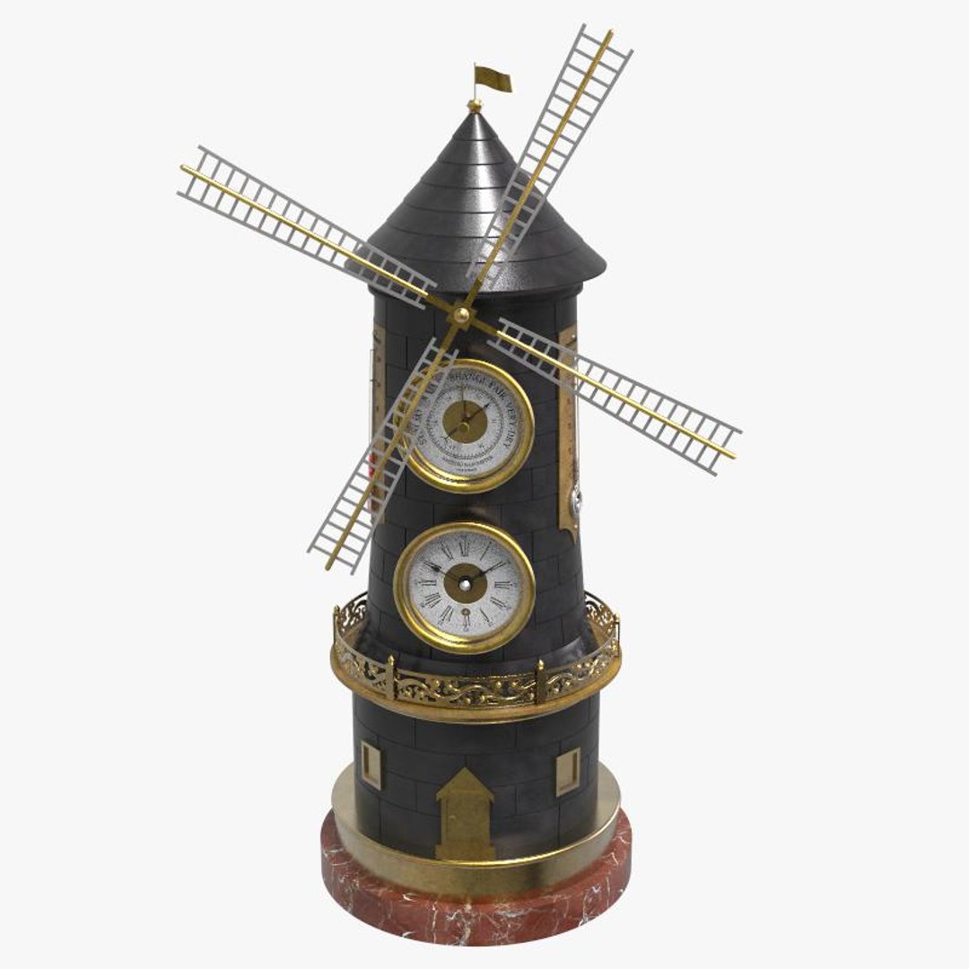 Windmill Clock 3D Model - TurboSquid 1511341