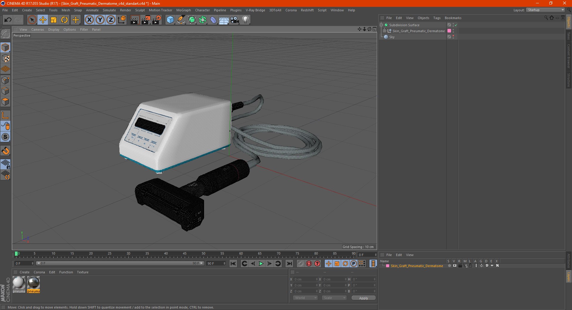 Skin graft pneumatic dermatome 3D model - TurboSquid 1647106