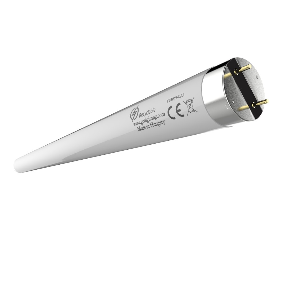 3d Linear Neon Fluorescent Light Model