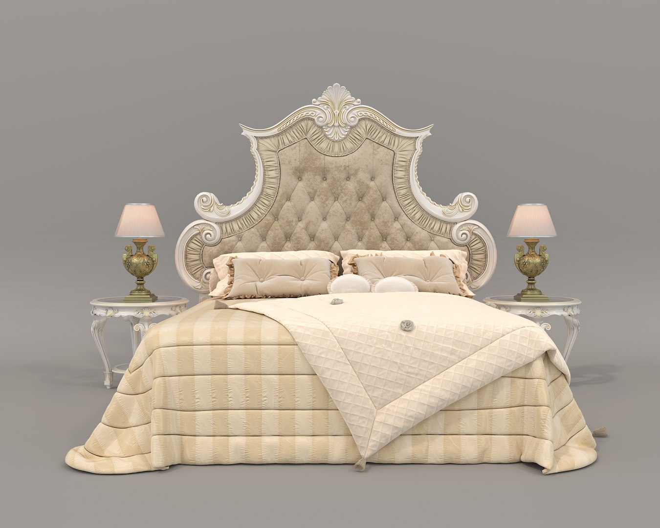 3D Classic Style Bed Set 30 model - TurboSquid 2179508