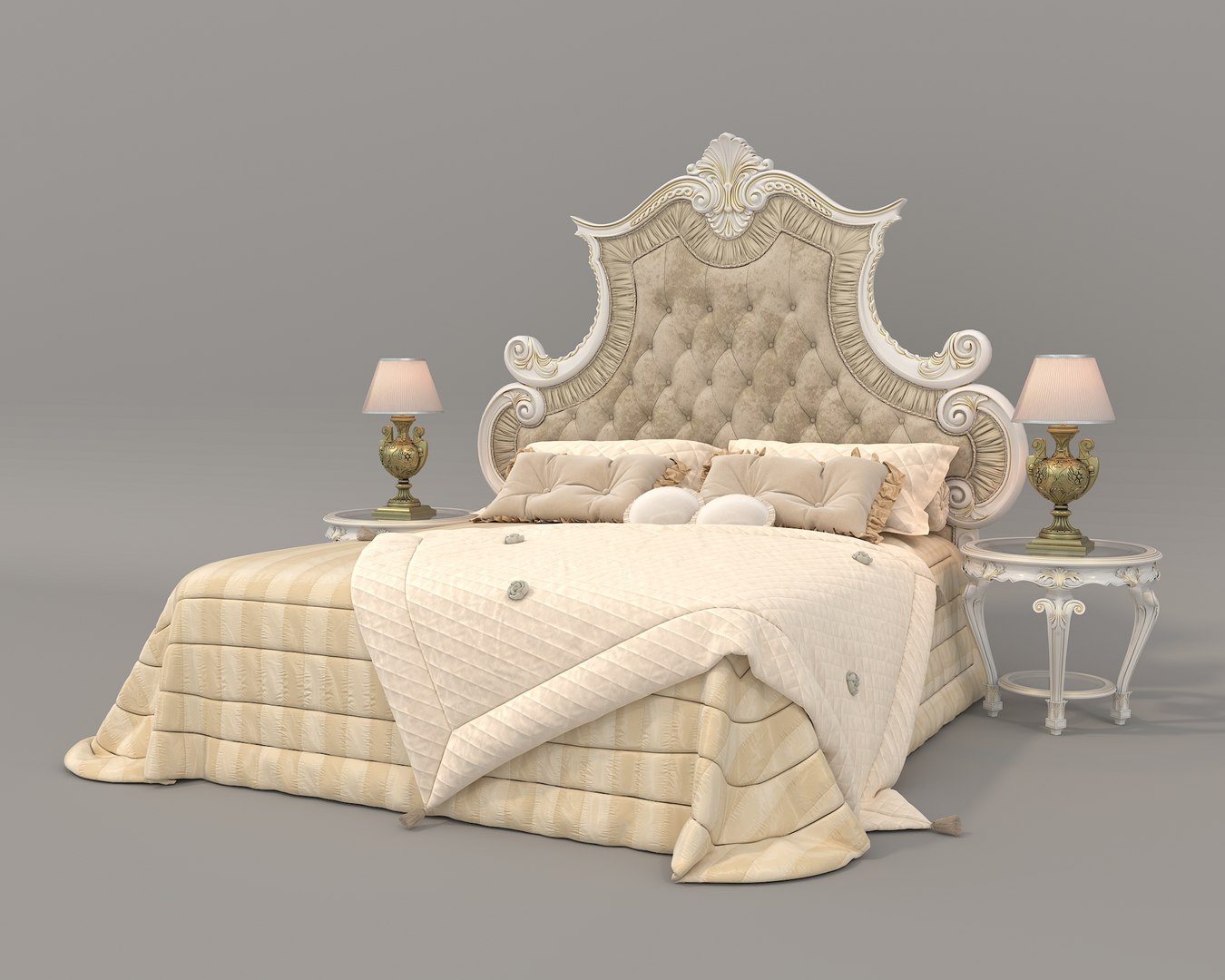 3D Classic Style Bed Set 30 model - TurboSquid 2179508