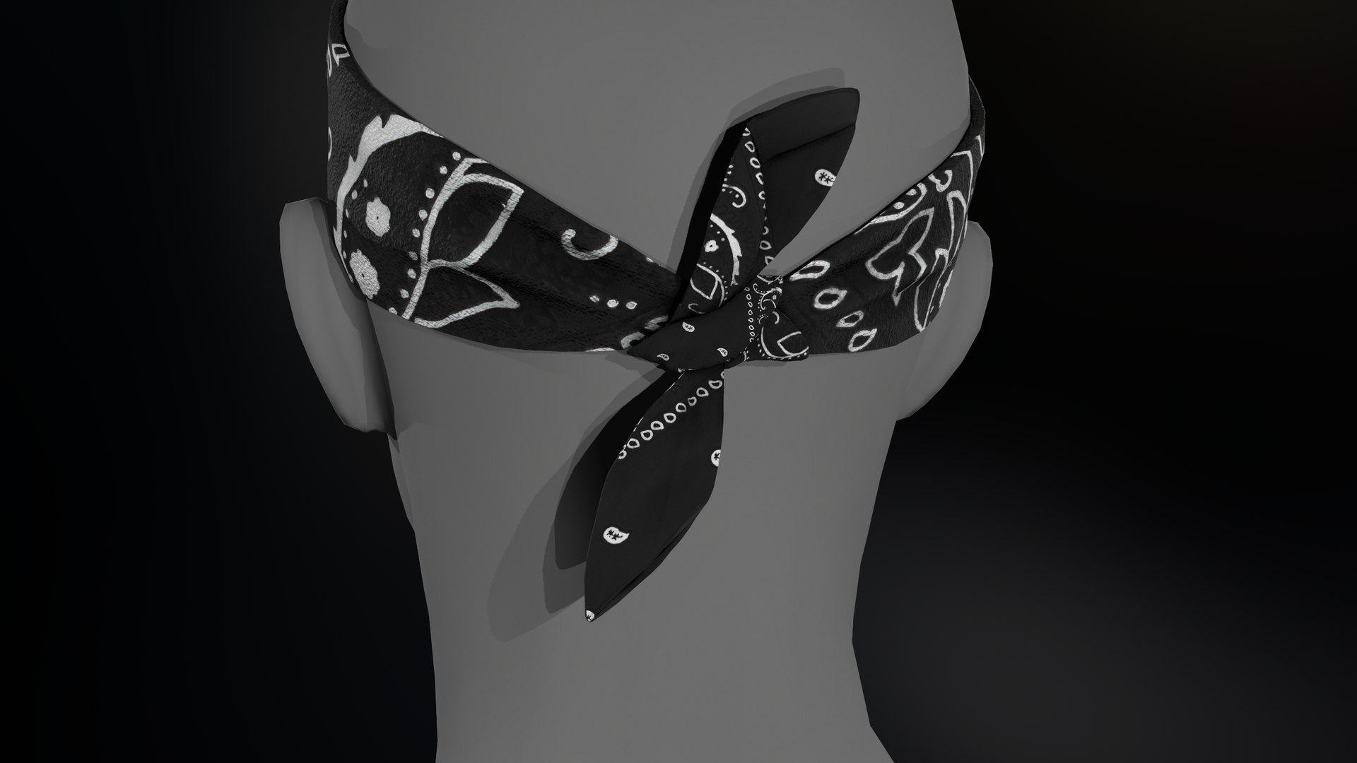 Black Paisley Bandana 3D Model - TurboSquid 1635310