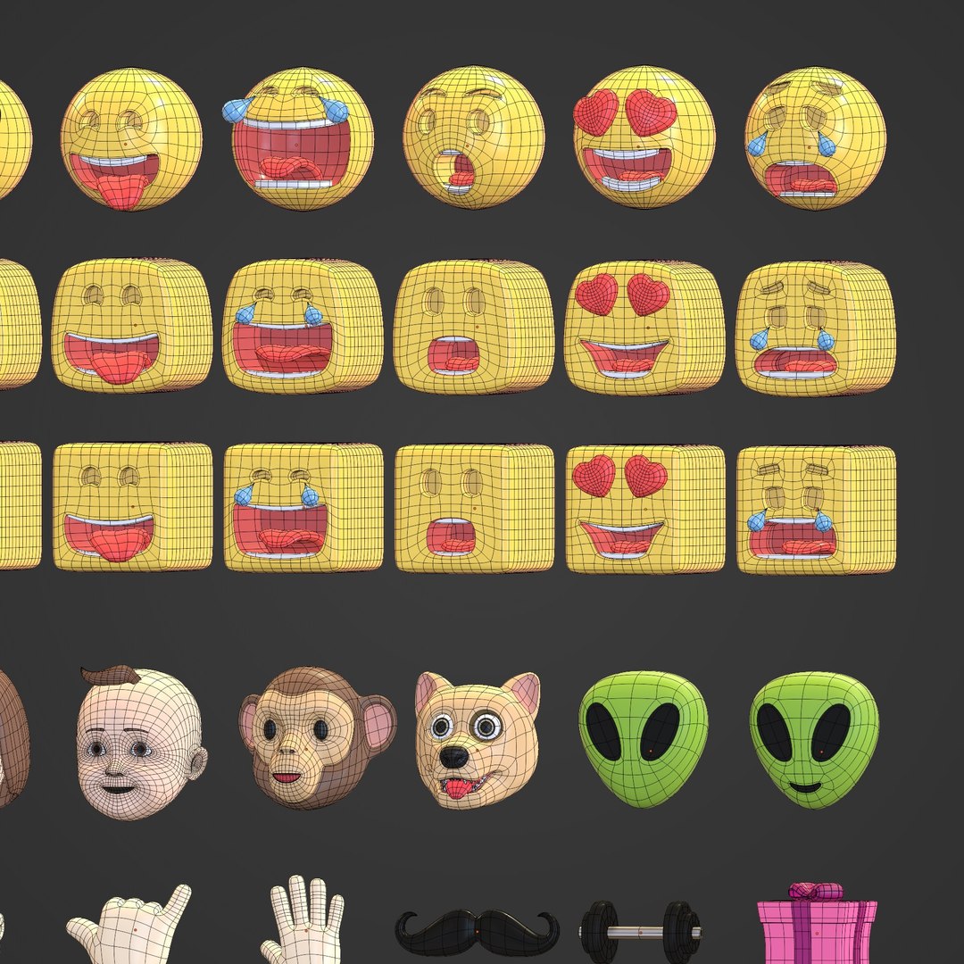 Smileys And Icons MEGA Pack -- Based On Materials Only 3D - TurboSquid ...