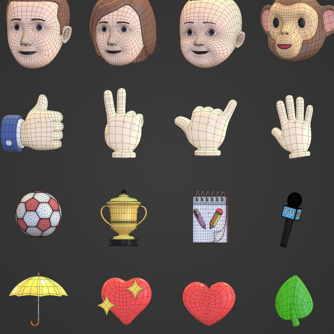 Smileys And Icons MEGA Pack -- Based On Materials Only 3D - TurboSquid ...