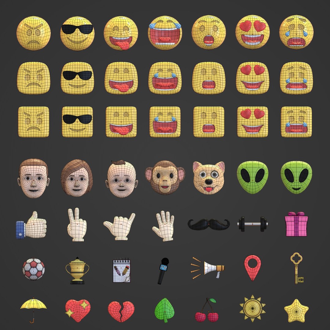 Smileys And Icons MEGA Pack -- Based On Materials Only 3D - TurboSquid ...