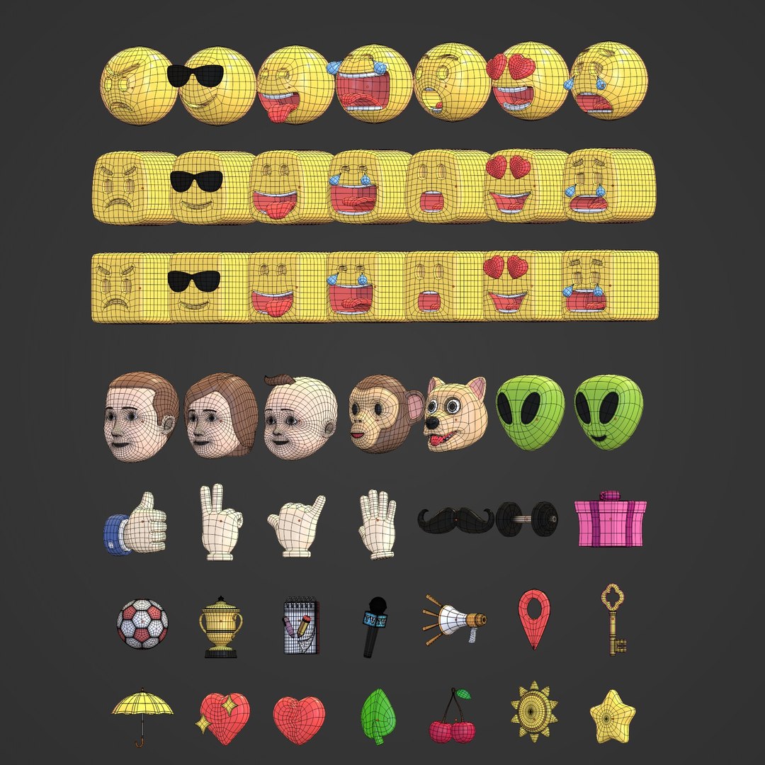 Smileys And Icons MEGA Pack -- Based On Materials Only 3D - TurboSquid ...