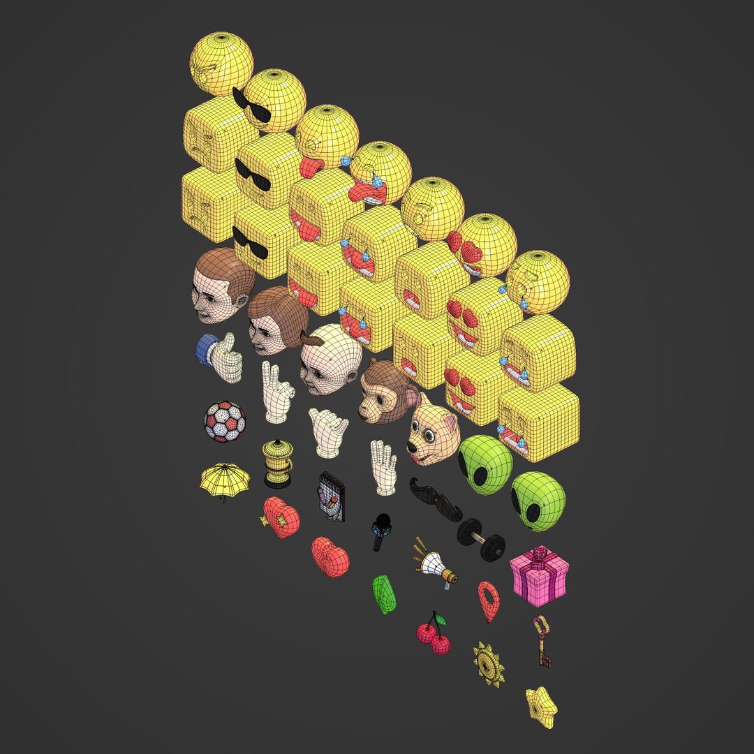 Smileys And Icons MEGA Pack -- Based On Materials Only 3D - TurboSquid ...