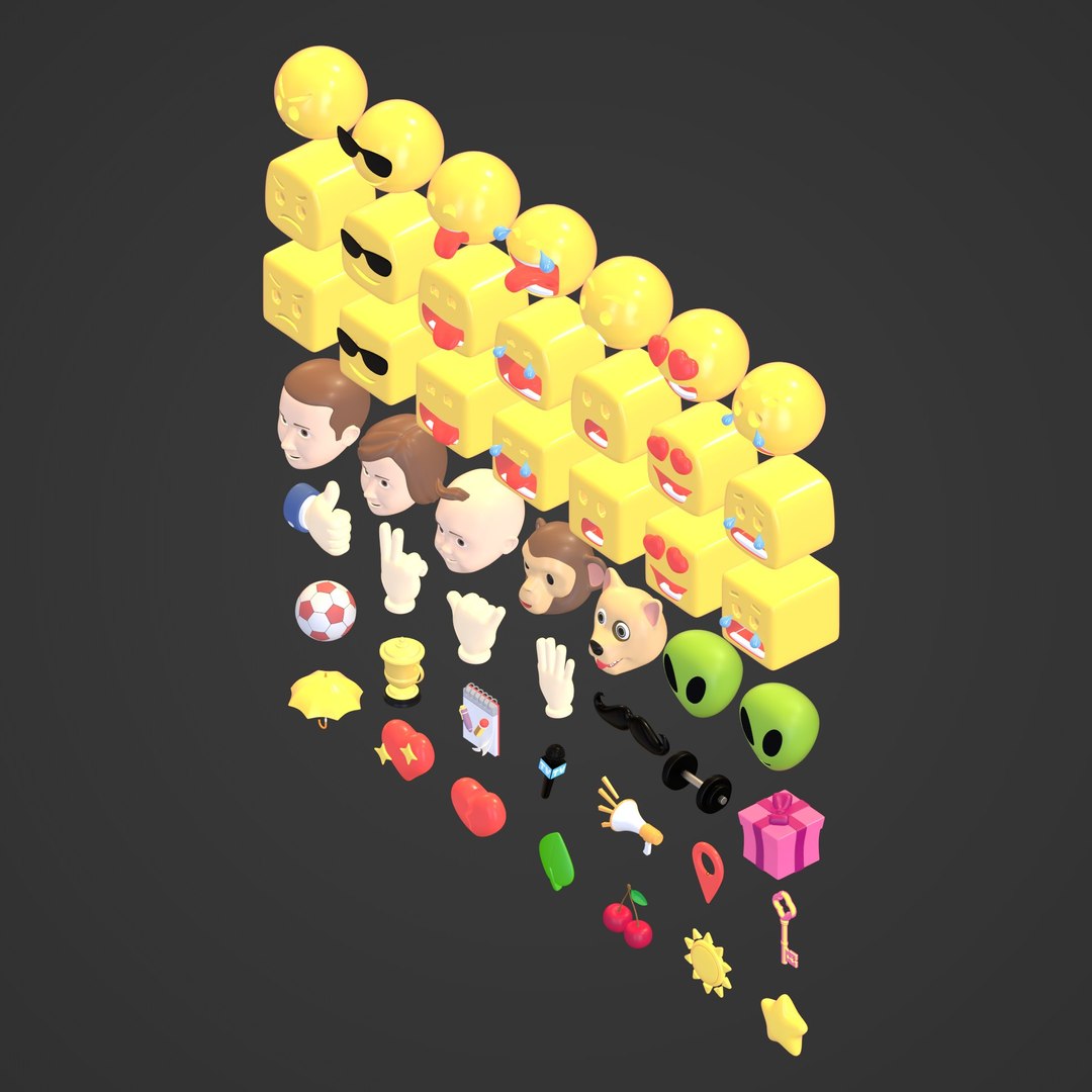 Smileys And Icons MEGA Pack -- Based On Materials Only 3D - TurboSquid ...
