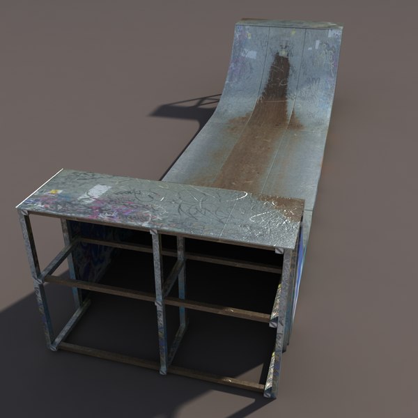 skate pipe modelled 3ds