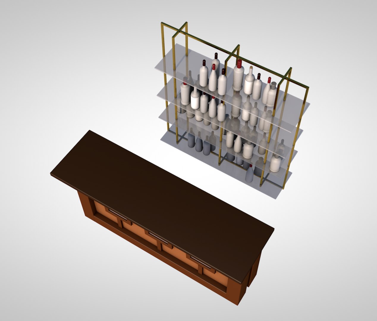 Bar Counter 3D Model - TurboSquid 1383287